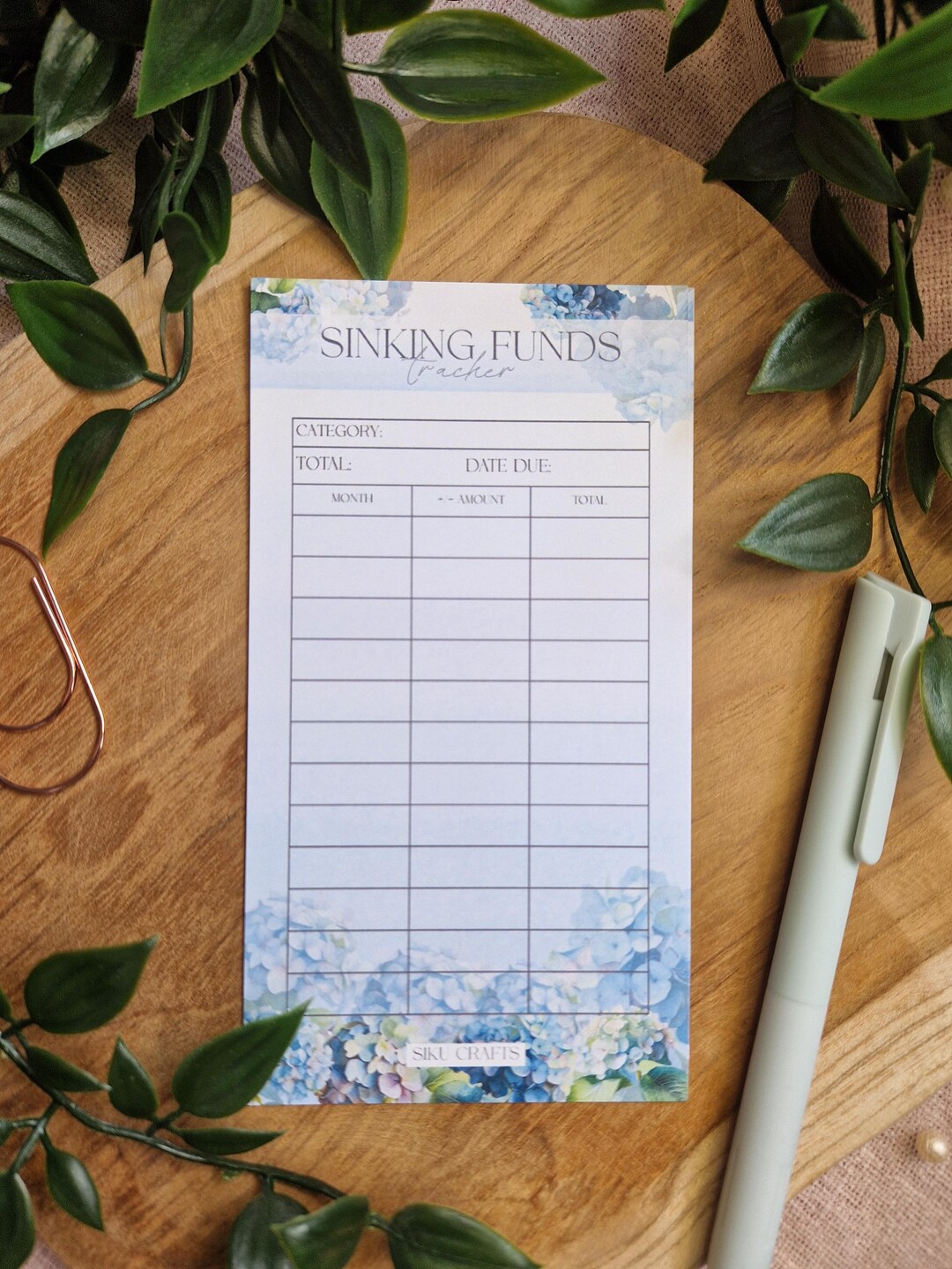 Sinking Funds Tracker A6 Insert | Floral Design | Printed Sinking Funds ...