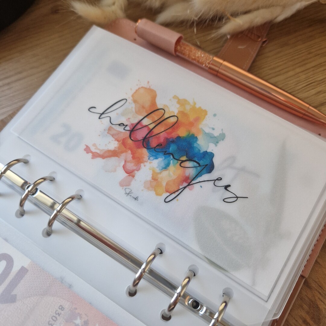 Personalised Matte Vellum Cash Stuffing Envelope A6 Splash Watercolor ...