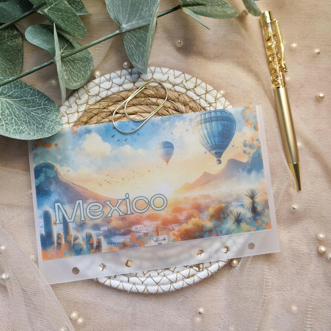 Mexico Travel Vellum Cash Envelope for A6 Budget Binder - Etsy