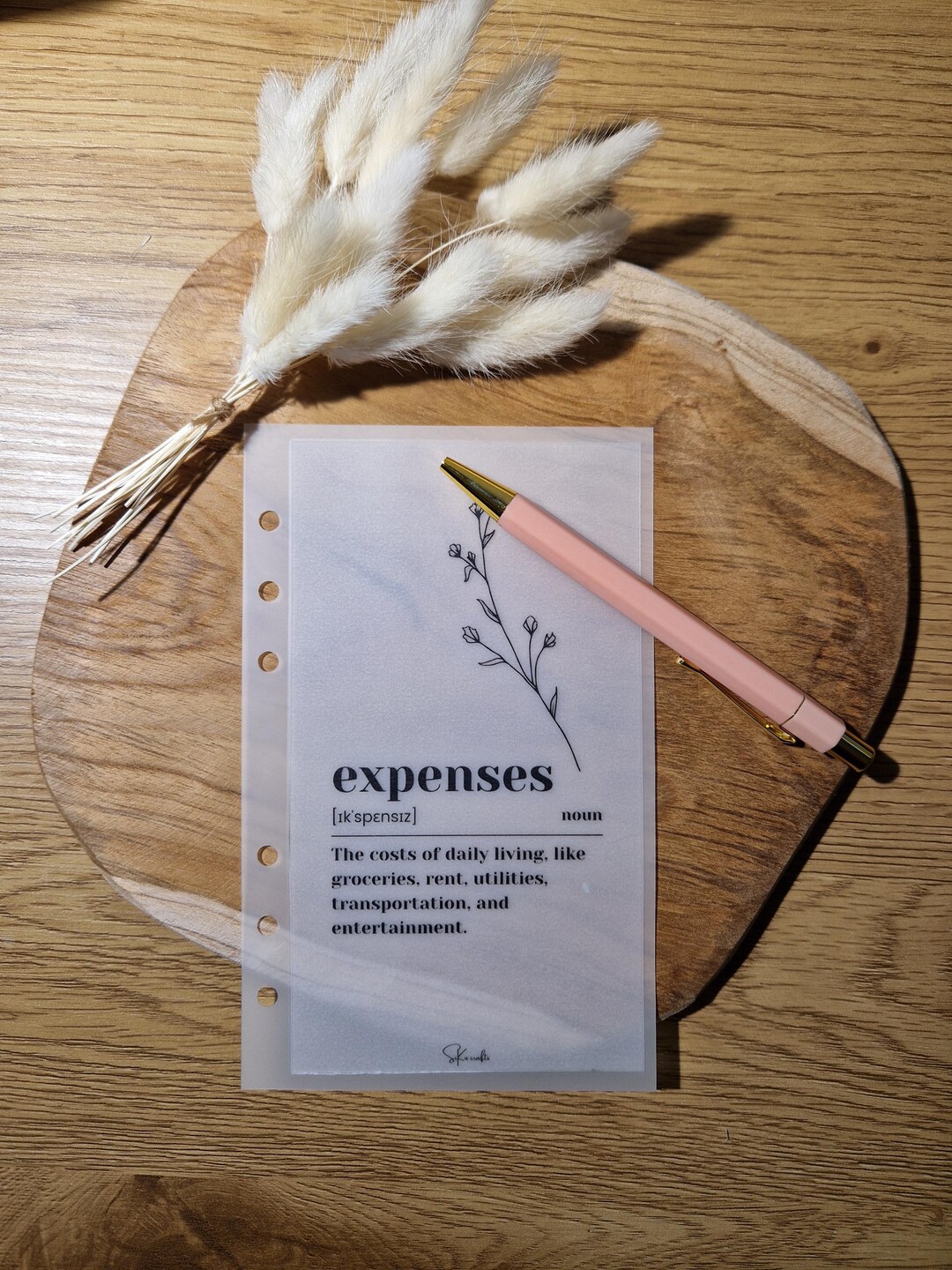 A6 Transparent Vellum Budget Cover Sheet: Expenses Dashboard - Etsy
