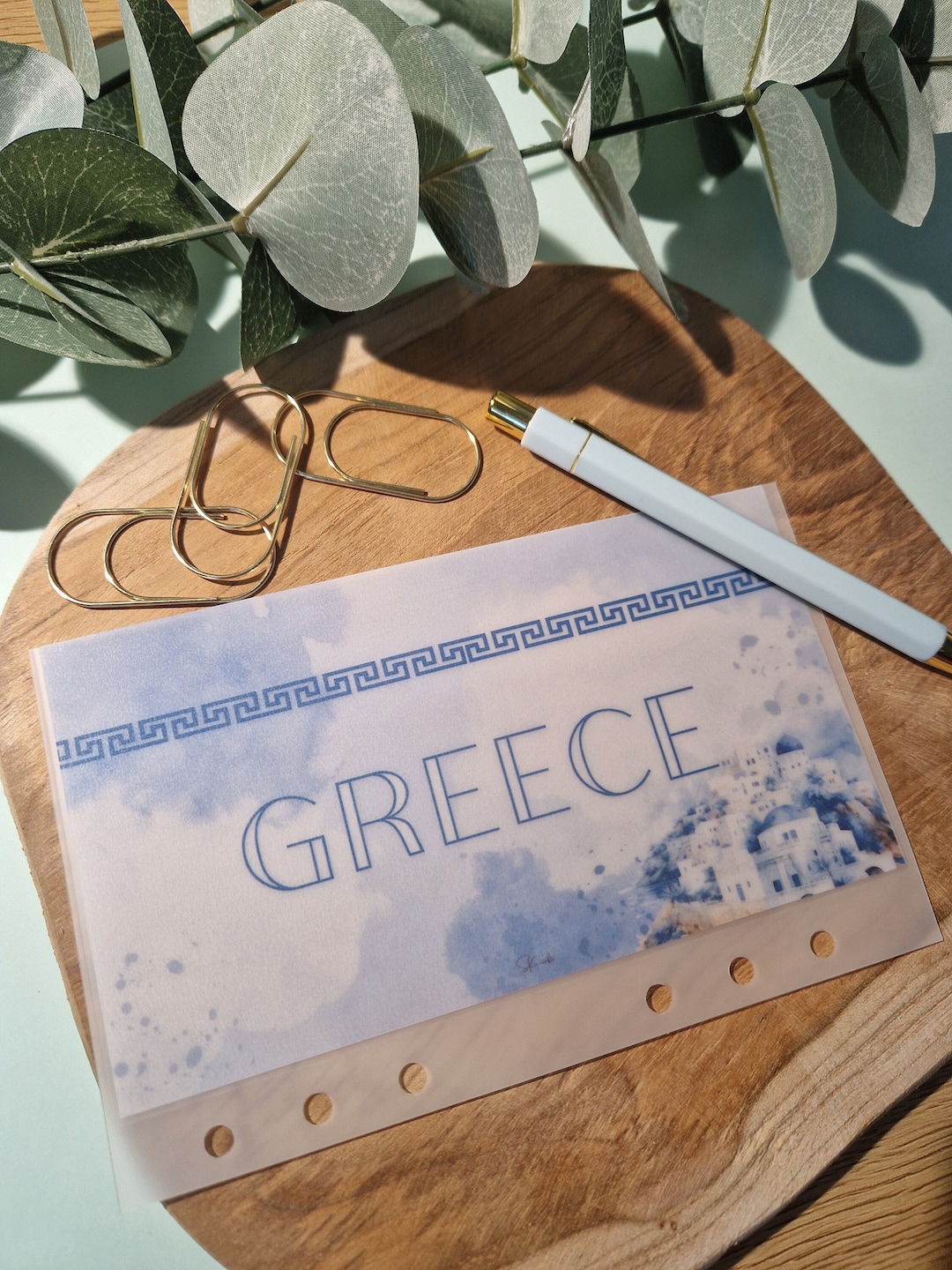 Greece Travel Vellum Cash Envelope for A6 Budget Binder - Etsy