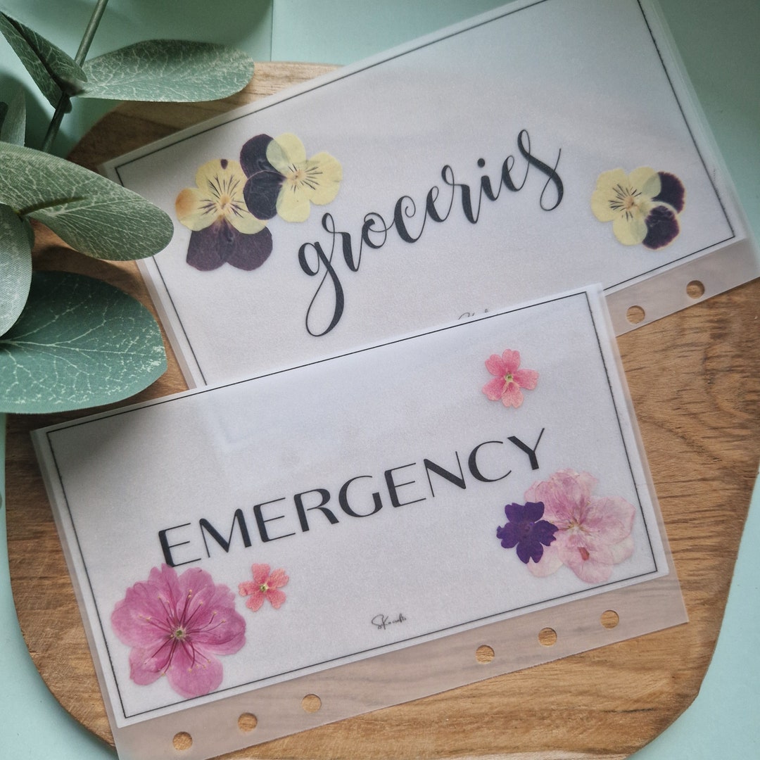 Pressed Flower A6 Cash Envelopes Personalised Matt Cash Envelopes With ...