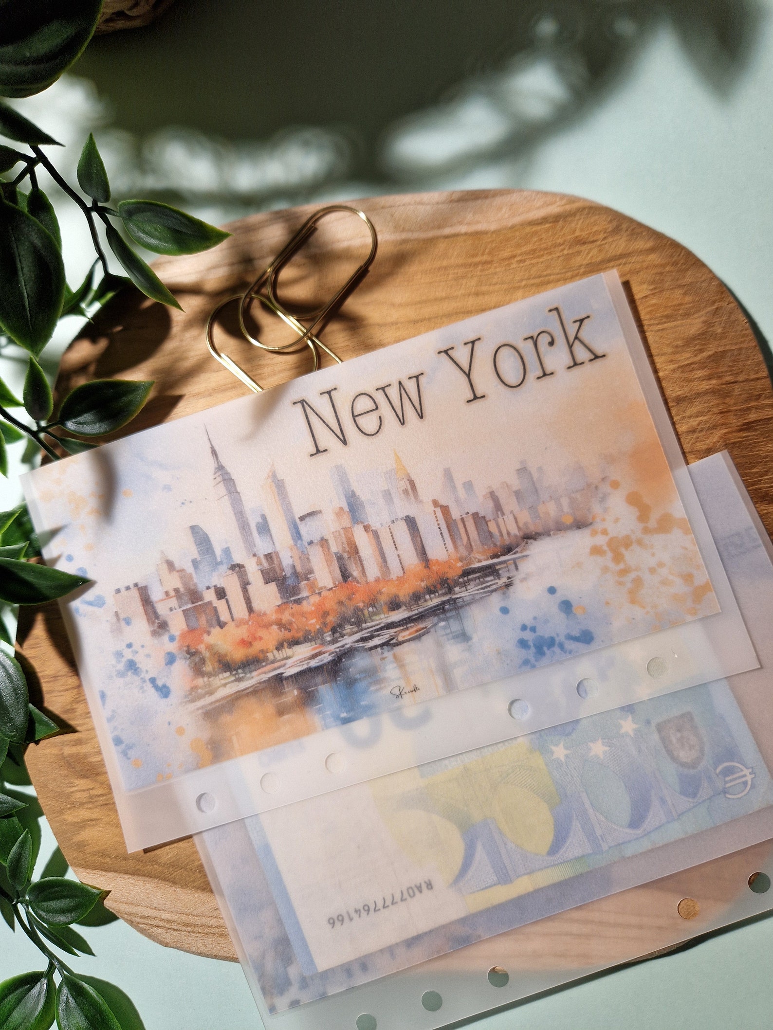 New York Travel Vellum Cash Envelope for A6 Budget Binder - Etsy