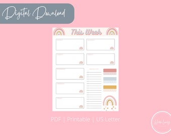 Undated Floral Weekly Planner Sheet Printable Undated Weekly Planner ...