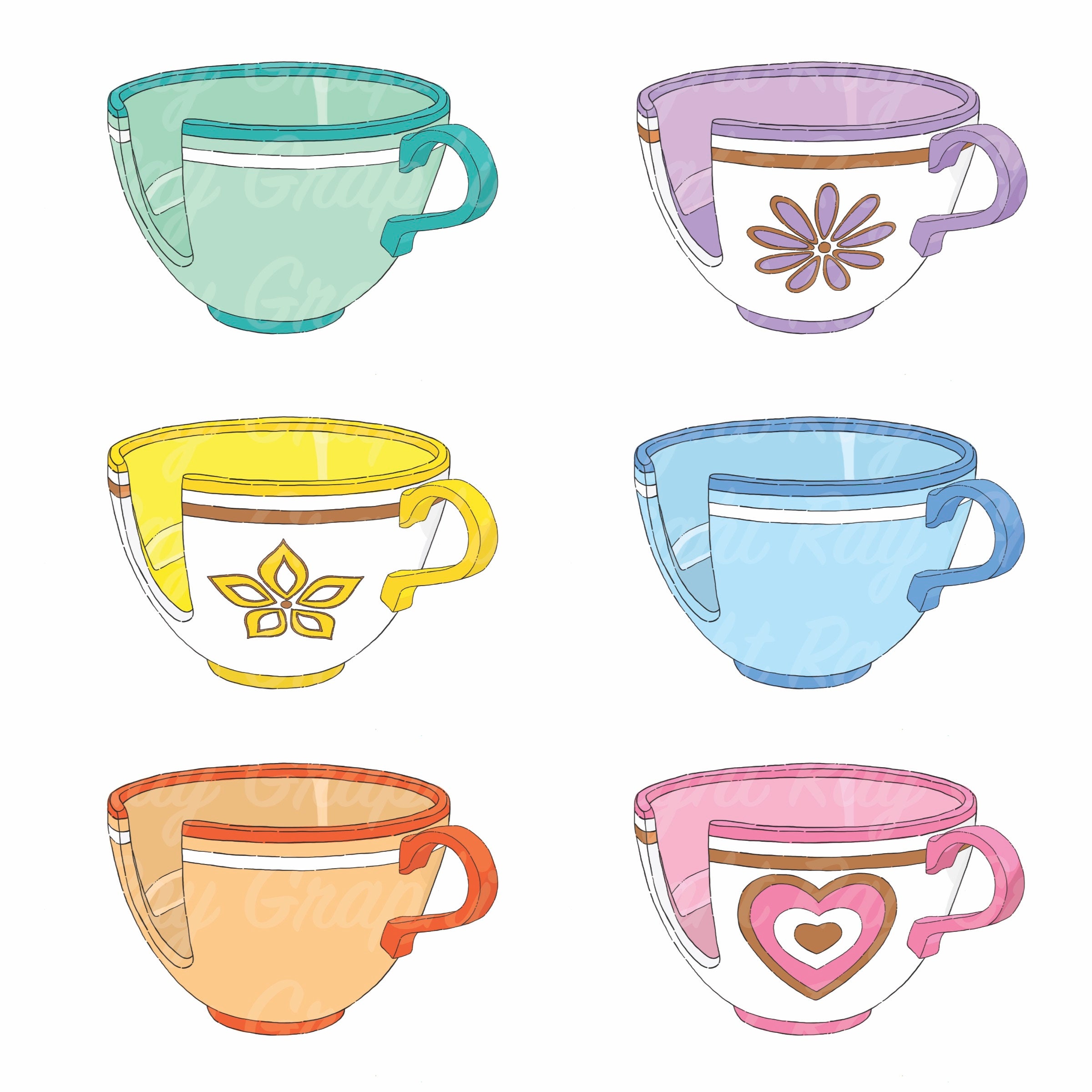 Spinning Teacups Ride Clip Art PNG Files With Transparent Background ...
