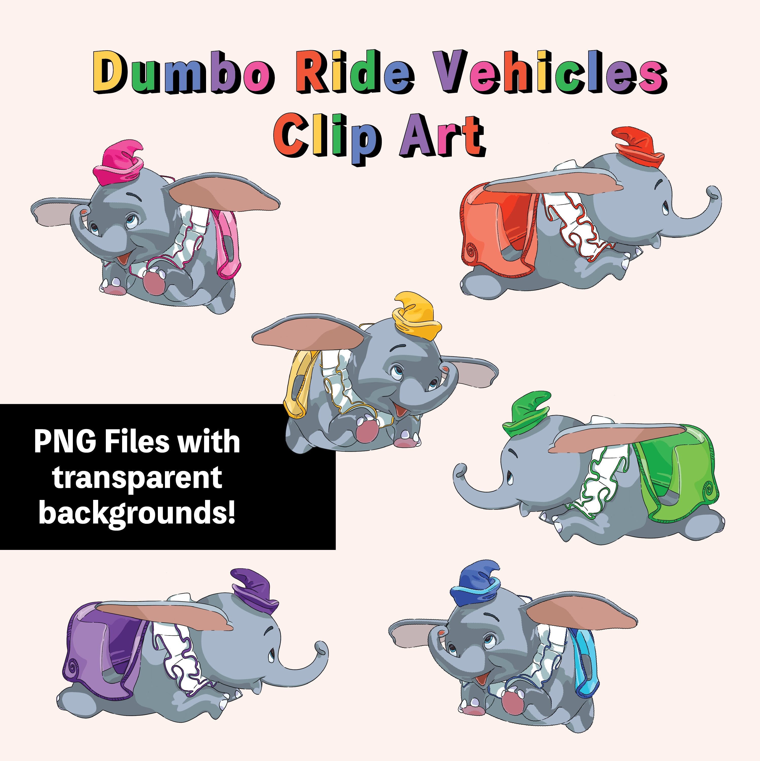 Flying Dumbo Ride Vehicles Clip Art PNG Files With Transparent ...