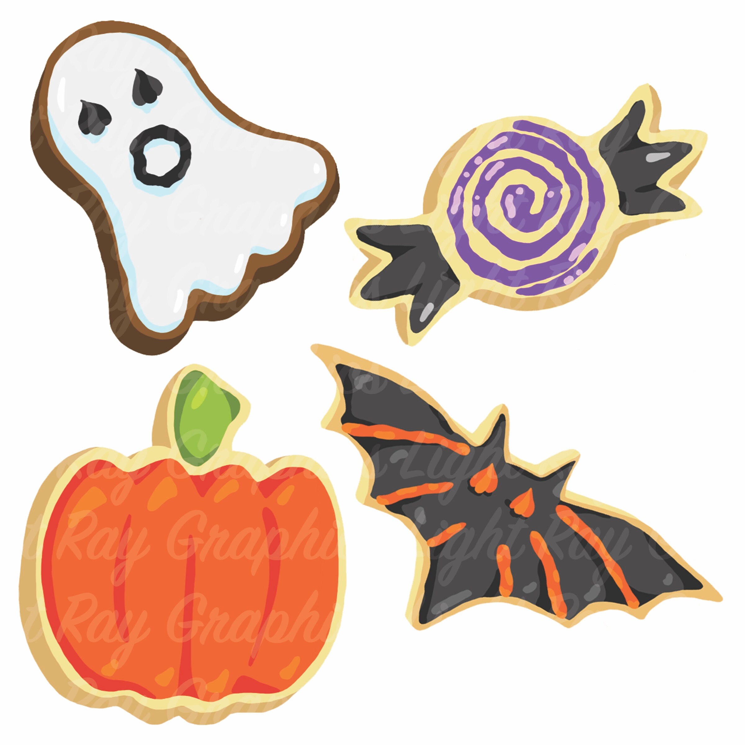 Halloween Cookies Clip Art PNG Files With Transparent Background ...