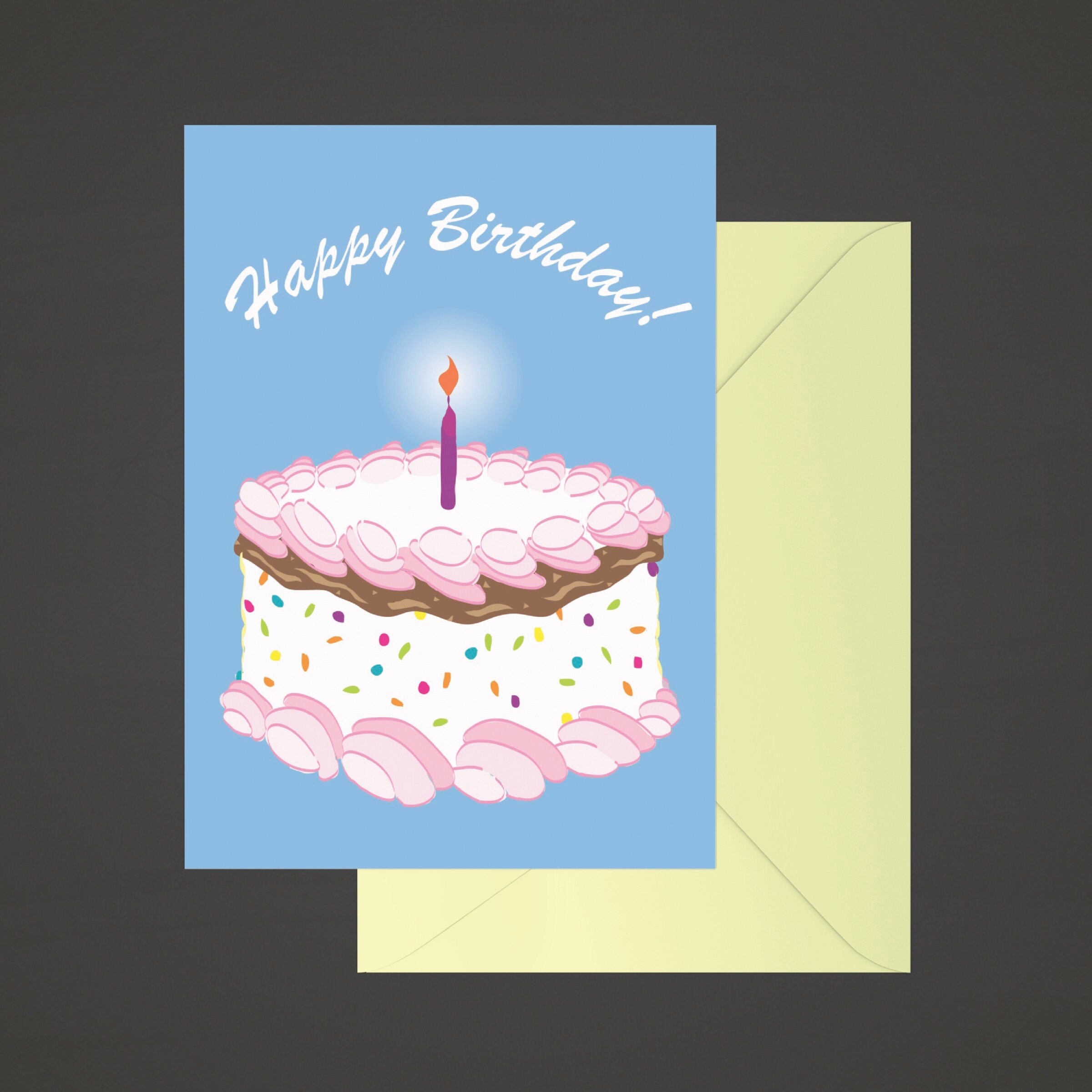 Printable 5x7 Funfetti Cake Birthday Card PDF File Blank - Etsy