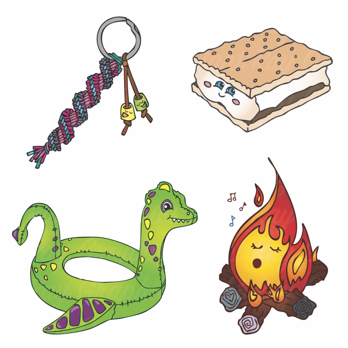 Summer Fun Clip Art Set, PNG Files With Transparent Background ...