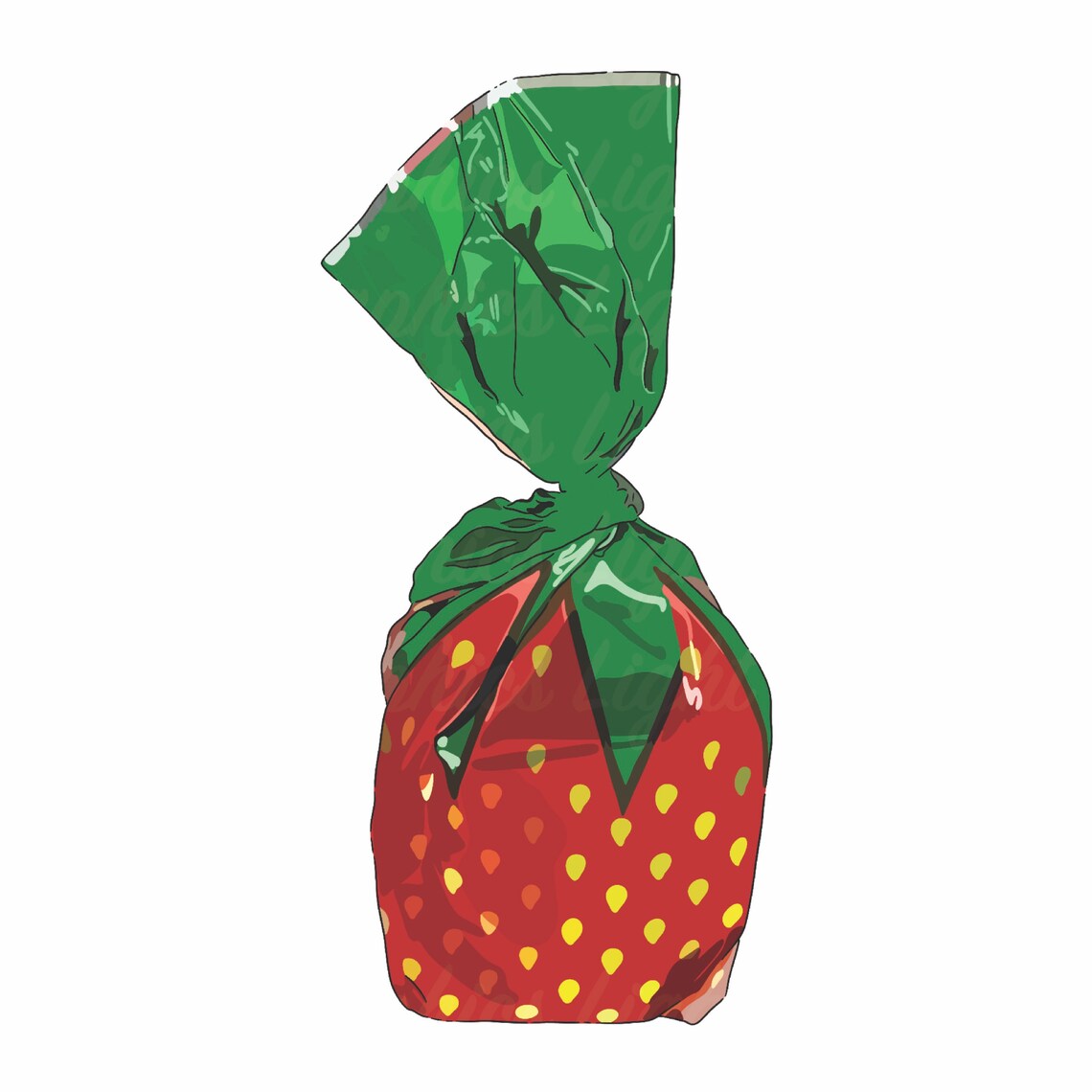 Strawberry Candy Clip Art Set, Foil Wrappers, Candies and Sweets, PNG ...
