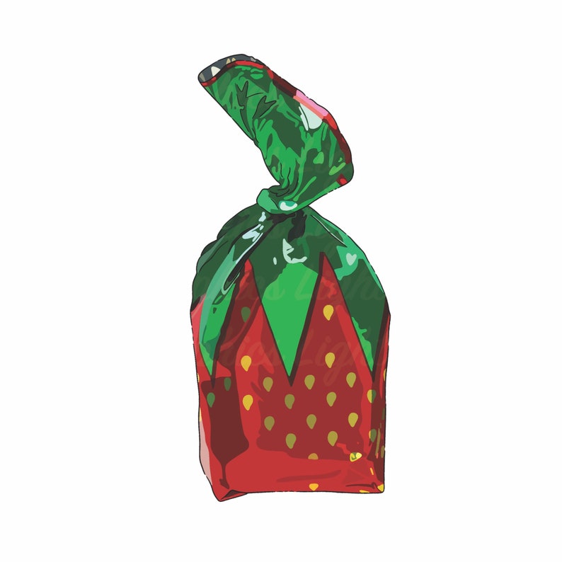 Strawberry Candy Clip Art Set, Foil Wrappers, Candies and Sweets, PNG ...