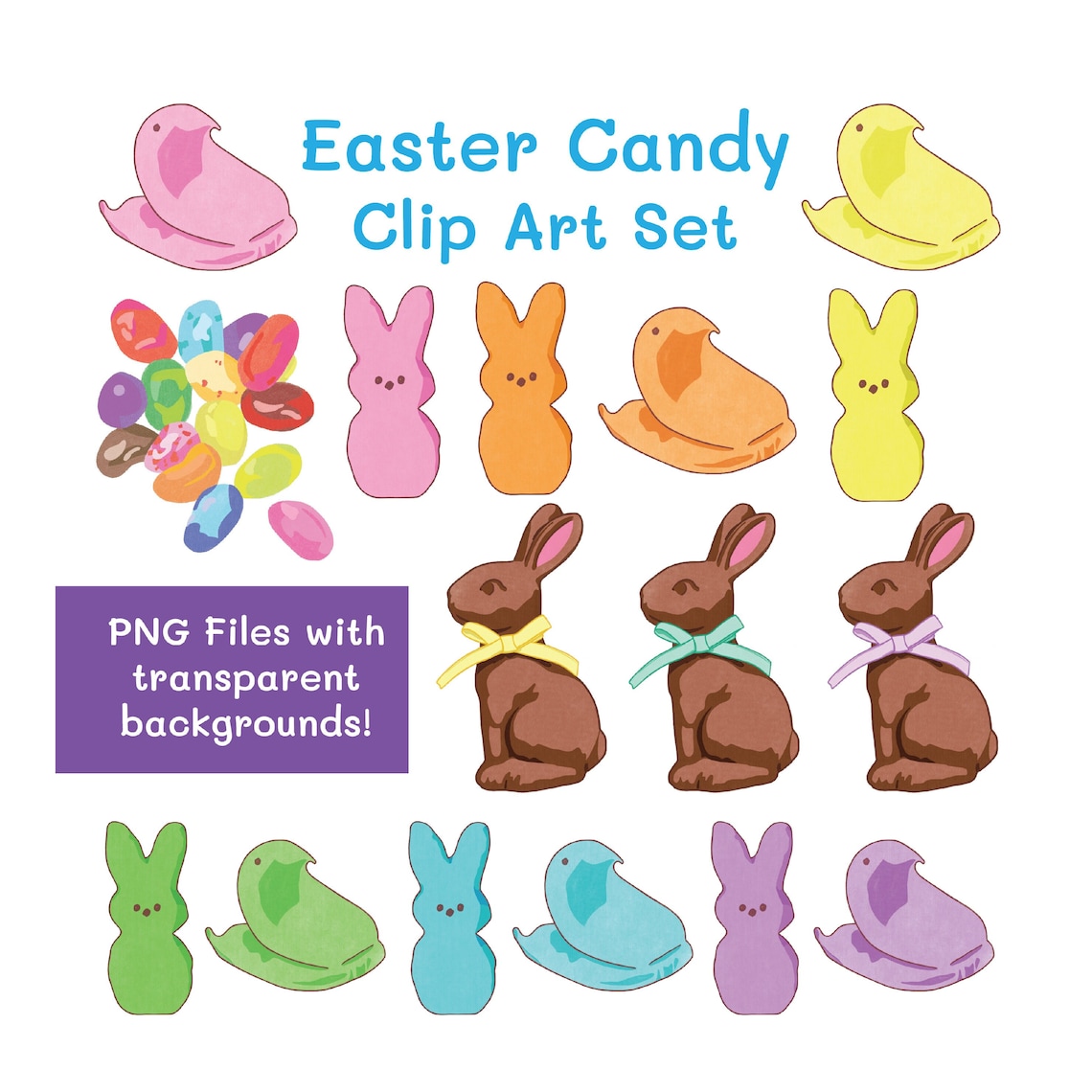 Easter Candy Clip Art PNG Files With Transparent Background, Personal ...