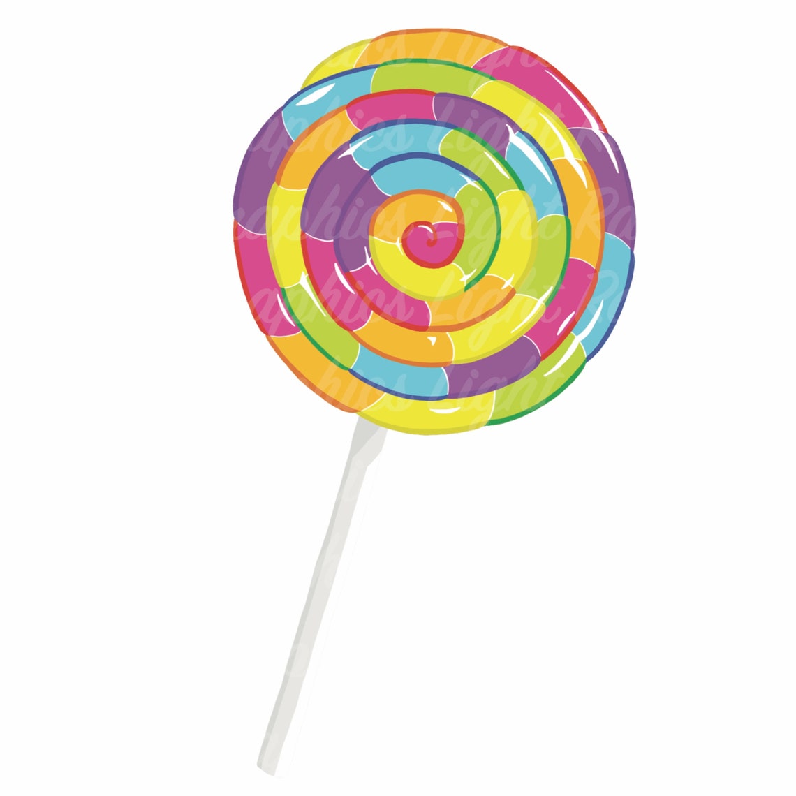 Rainbow Swirl Lollipop Clip Art PNG With Transparent Background ...