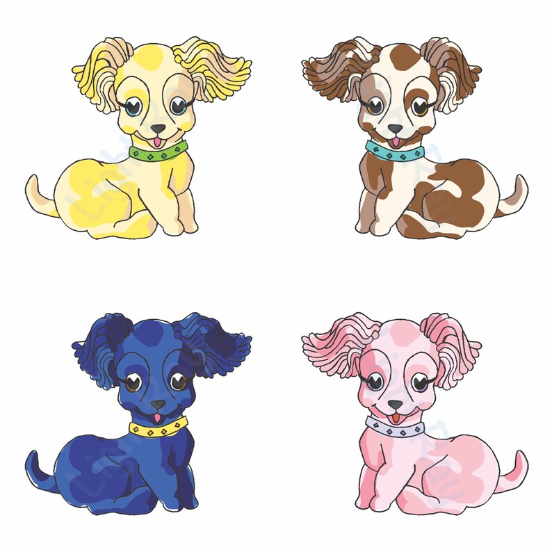 Playful Puppy Clip Art Set, PNG Files With Transparent Background ...