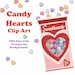 Valentines Candy Sweethearts Conversation Hearts Clip Art, Watercolor ...