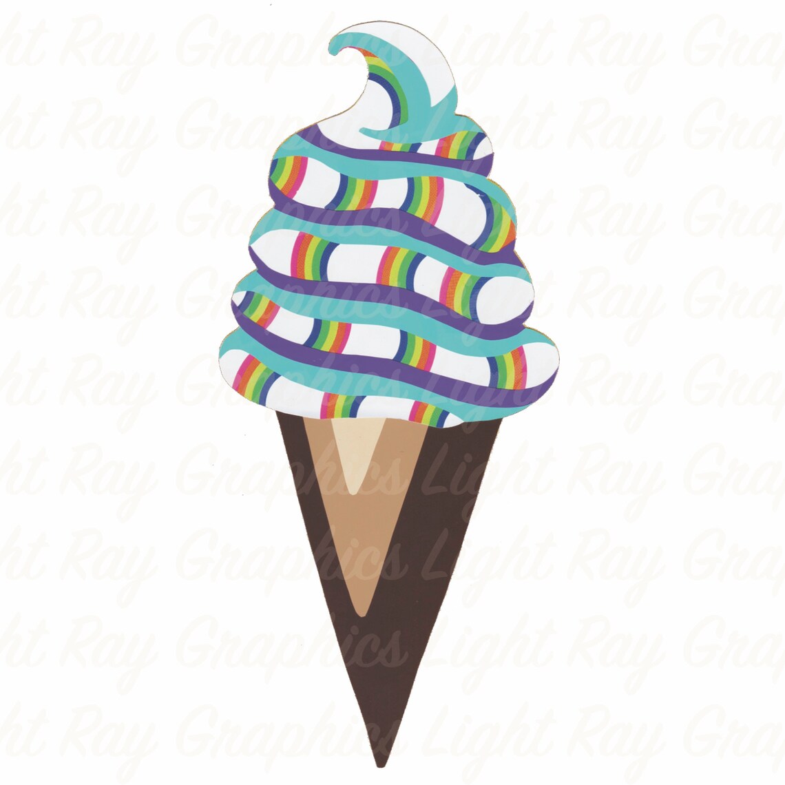 Rainbow Ice Cream Cone Clip Art PNG File With Transparent Background ...