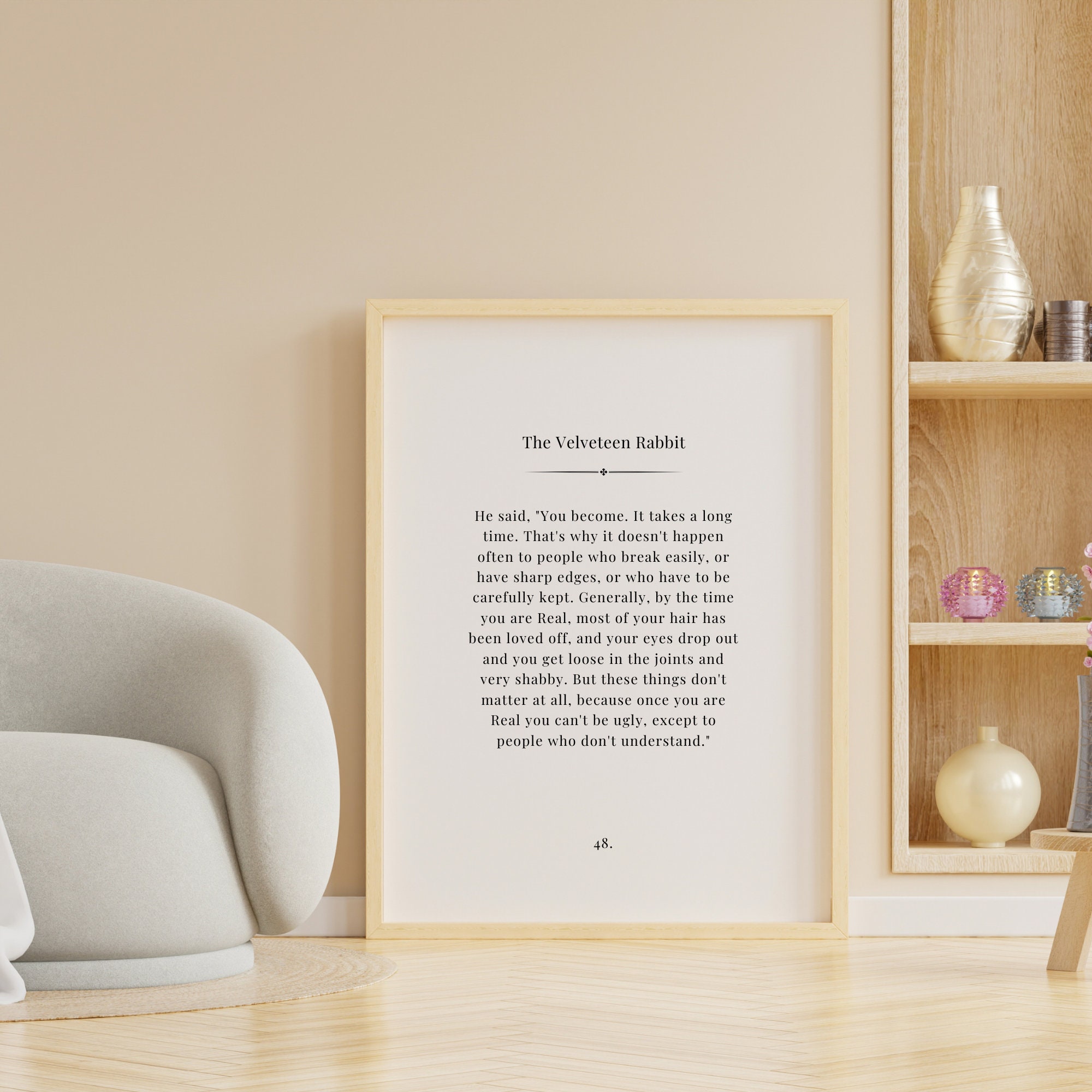 Velveteen Rabbit Quote Print, Inspirational Quote, Classic Book Print ...