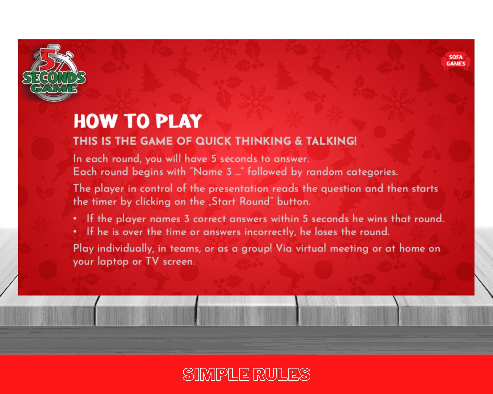 5 Seconds CHRISTMAS Game Vol. 2 | 5 Second Rule Game | Powerpoint Game ...