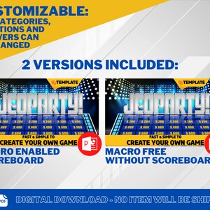 Jeoparty Game TEMPLATE | Powerpoint Game | Game for Zoom | Jeopardy ...