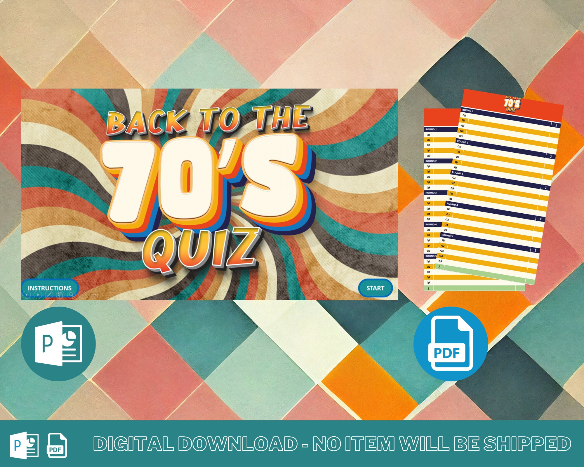 Back to the 70's Quiz Party Game 70s Game 1970 Party Games 1970 Trivia Game 1970 Quiz Powerpoint ...