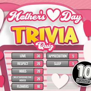 Mother's Day Trivia Quiz | Mother's Day Quiz | Party Game | Games for ...