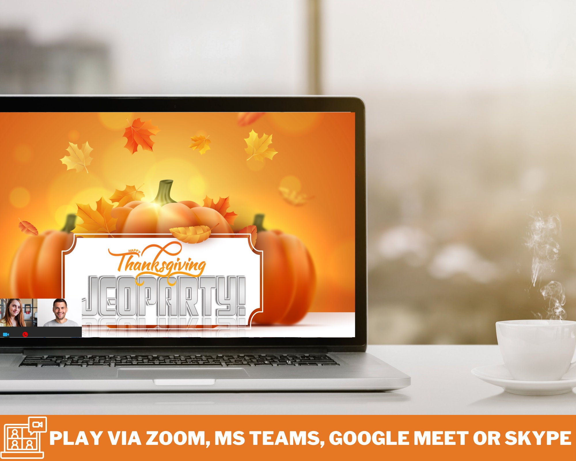 Thanksgiving Jeoparty | Powerpoint Game | Thanksgiving Game for Zoom ...