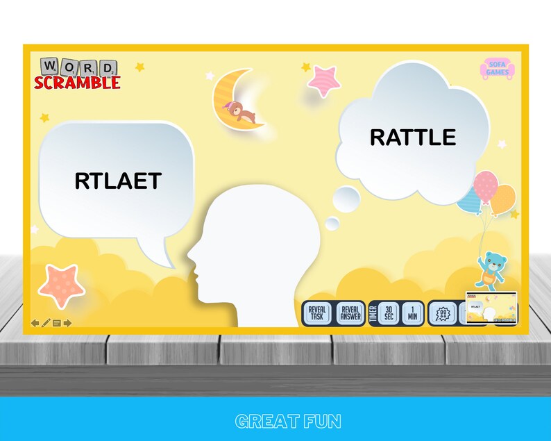 Word Scramble Anagram Jumble Game Baby Shower Powerpoint | Etsy