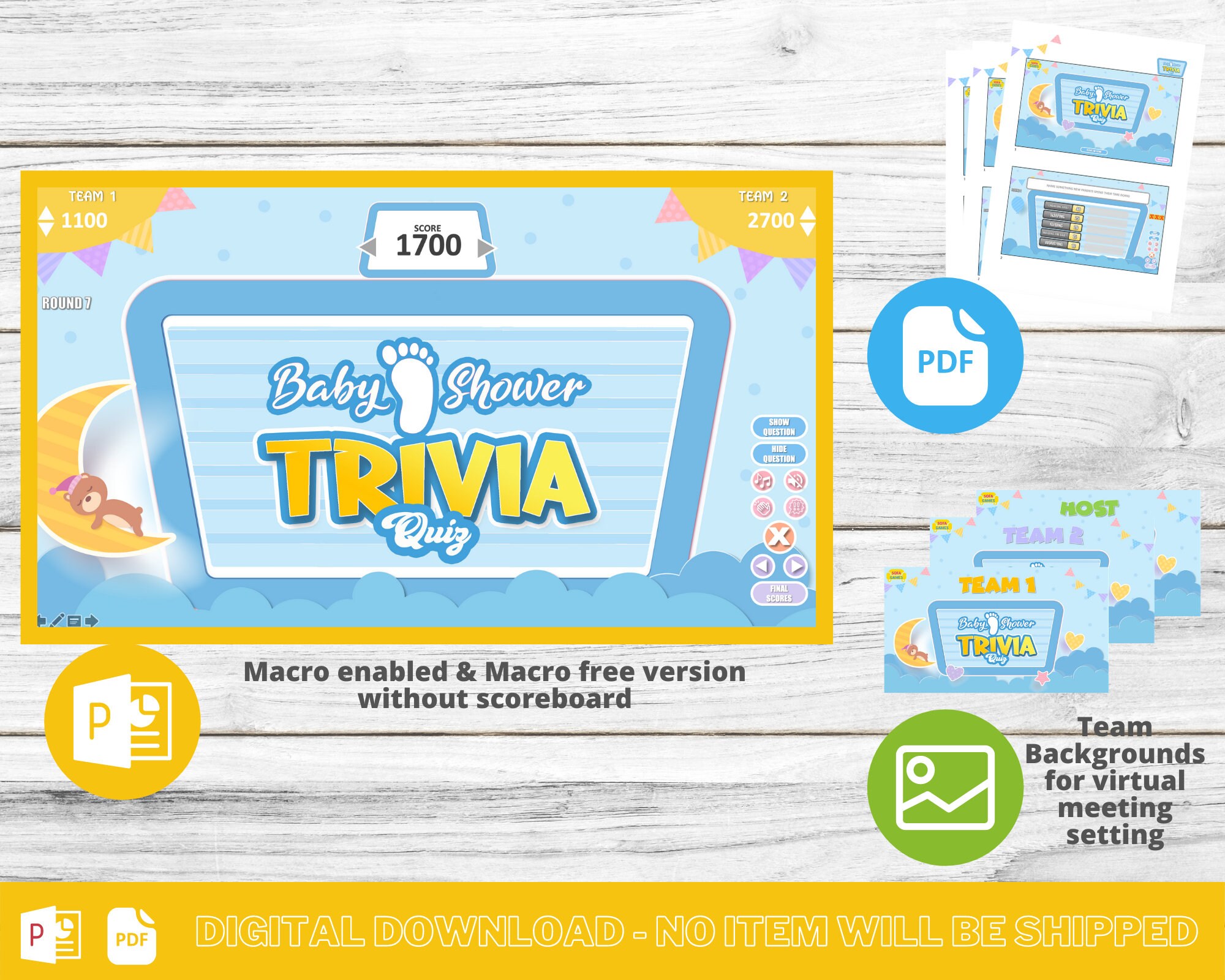 Baby Shower Trivia Quiz BOY | Babyshower Quiz | Party Game | Games for ...
