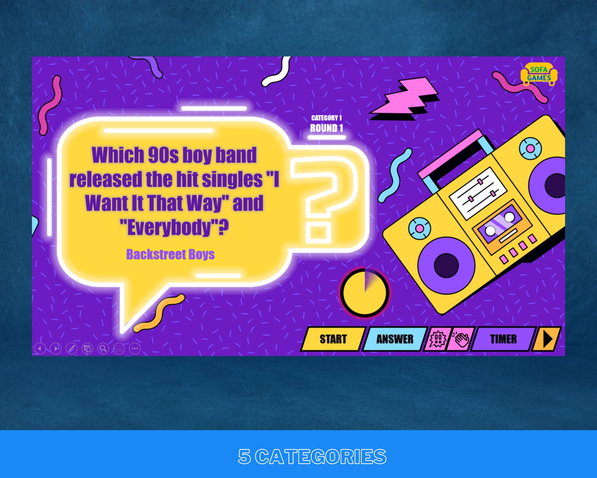 Back to the 90's Quiz | Party Game | 90s Game | 1990 Party Games | 1990 ...