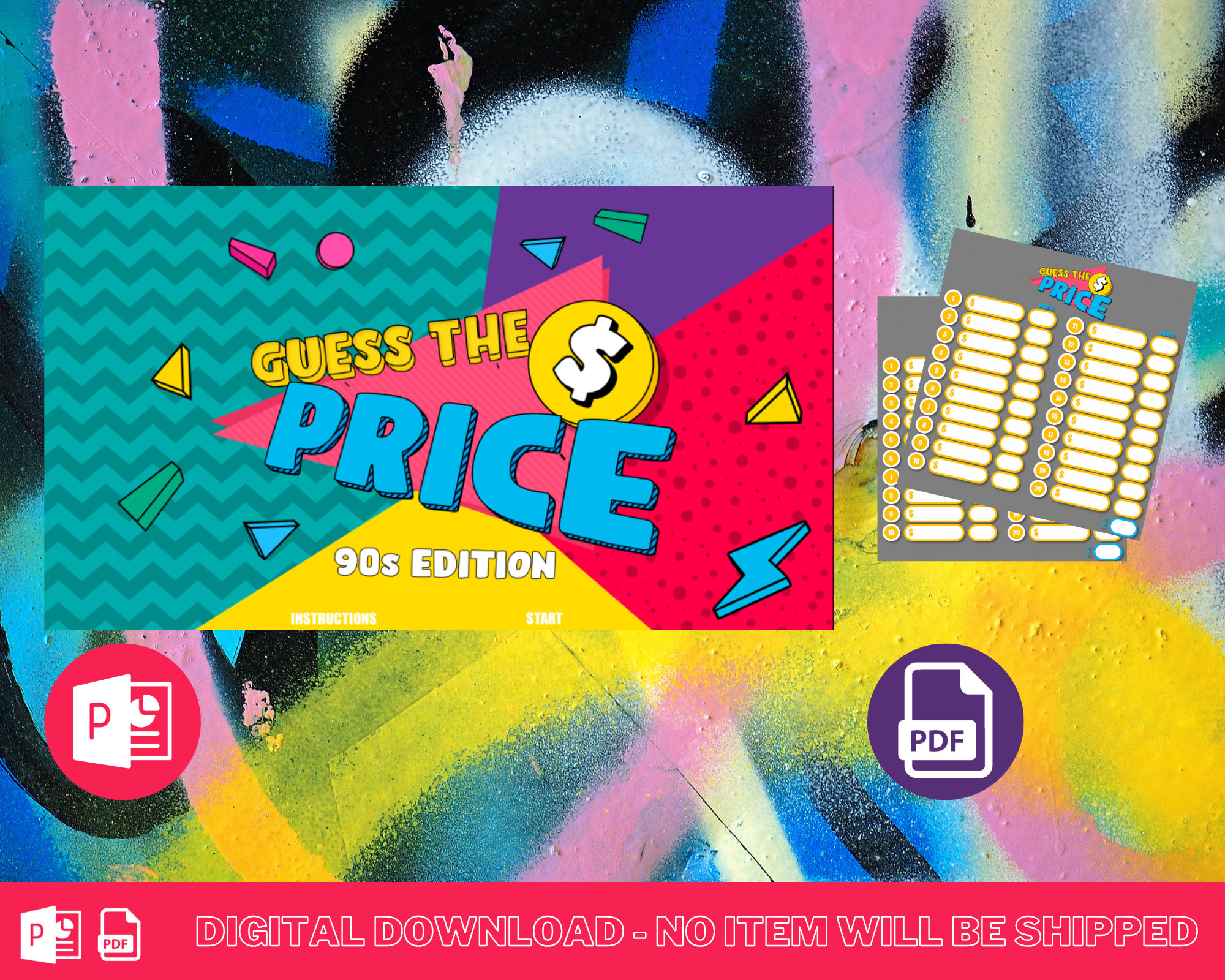 Guess the Price 90s Edition Powerpoint Party Game the Price is Right ...