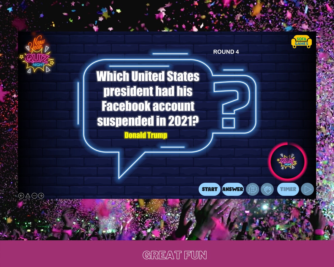 NEW Year's Quiz Virtual Powerpoint Quiz for Zoom New Year Party Game ...