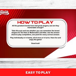 Name That Brand – Slogan Edition | Party Game | Brand Quiz | Powerpoint ...