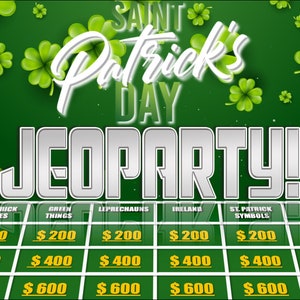 St Patrick’s Day Jeoparty | Powerpoint Game | Saint Patrick's Day Game ...