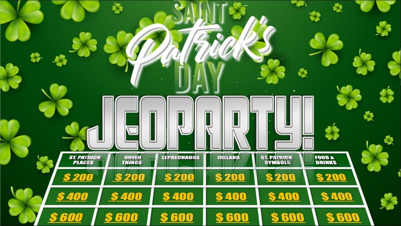 St Patrick’s Day Jeoparty | Powerpoint Game | Saint Patrick's Day Game ...