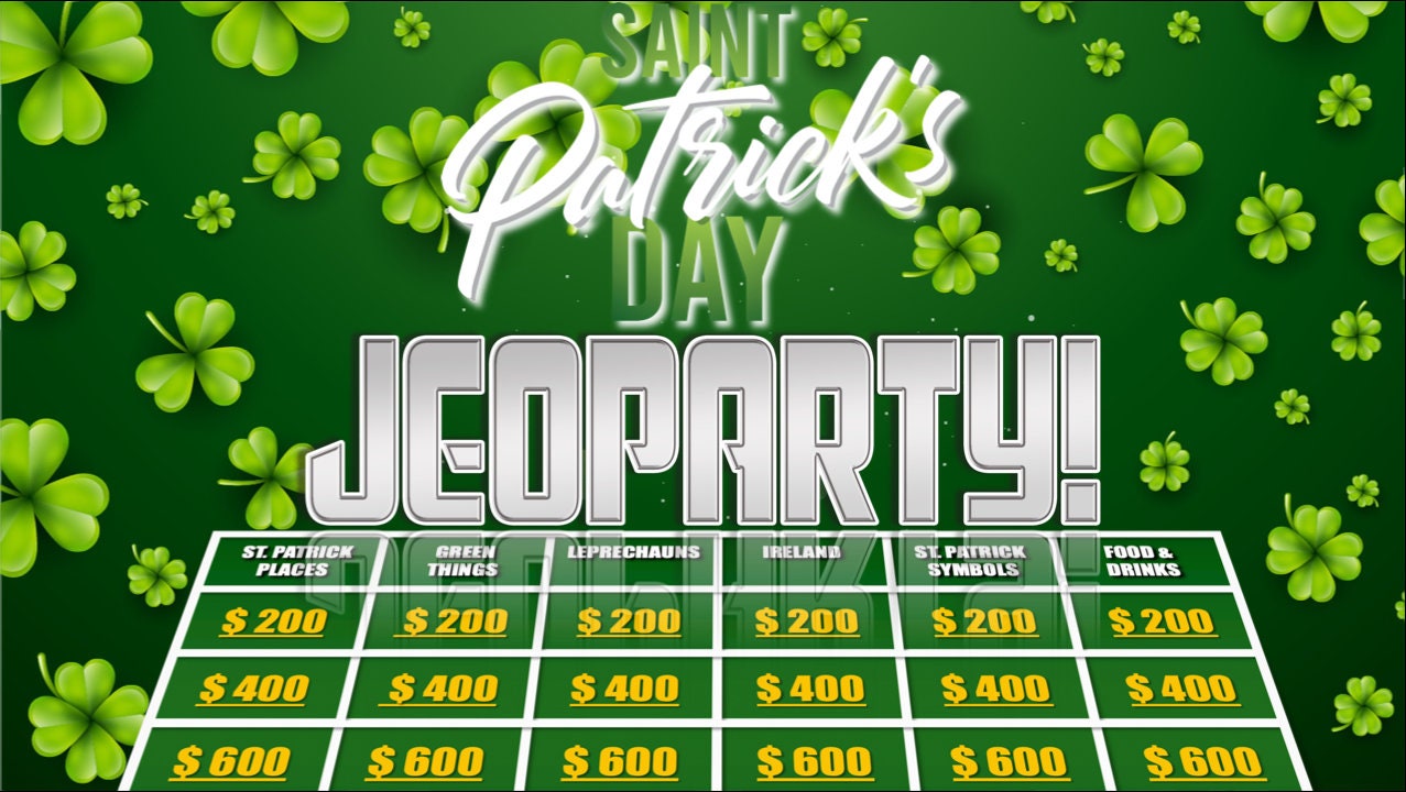 St Patrick’s Day Jeoparty | Powerpoint Game | Saint Patrick's Day Game ...