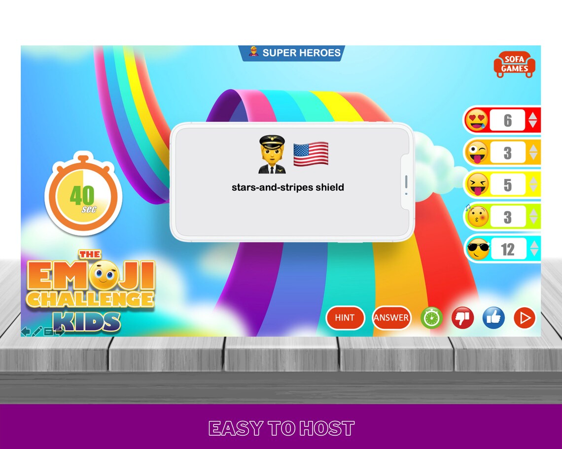 Emoji Challenge KIDS Party Game Fun Virtual Quiz Perfect | Etsy