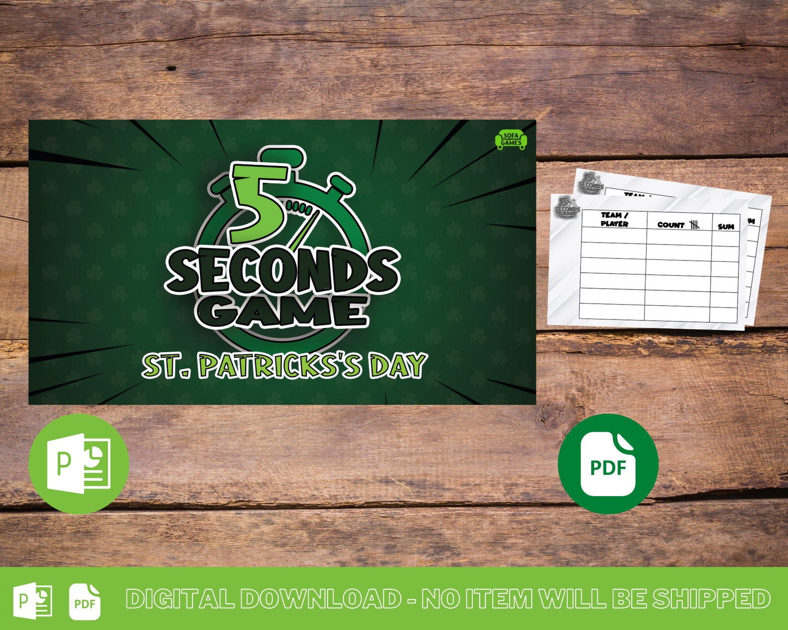 5 Seconds Game | St. Patrick’s Day | 5 Second Rule Game | Powerpoint ...