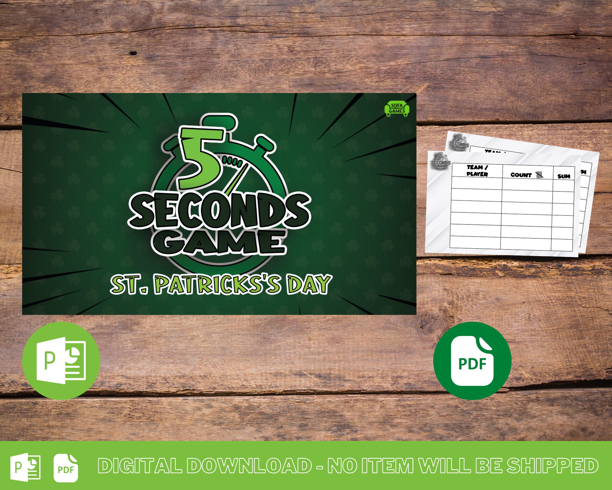 5 Seconds Game St. Patricks Day 5 Second Rule Game Powerpoint Game ...