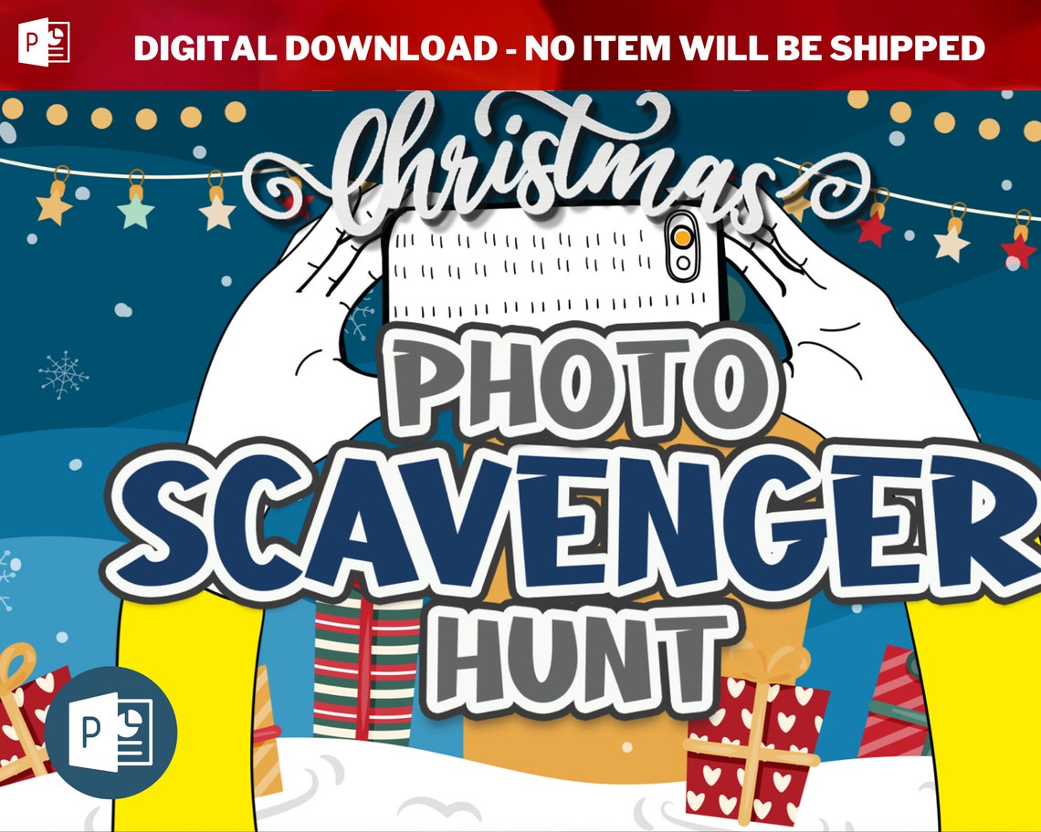 Photo Scavenger Hunt CHRISTMAS Powerpoint Game Party Game Family Party ...