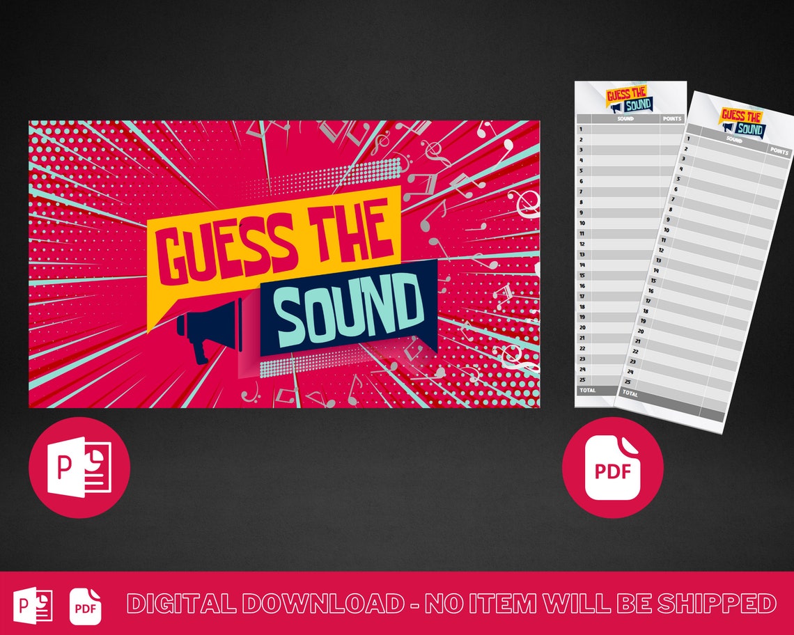 Guess the Sound ORIGINAL Powerpoint Game Sound Quiz | Etsy