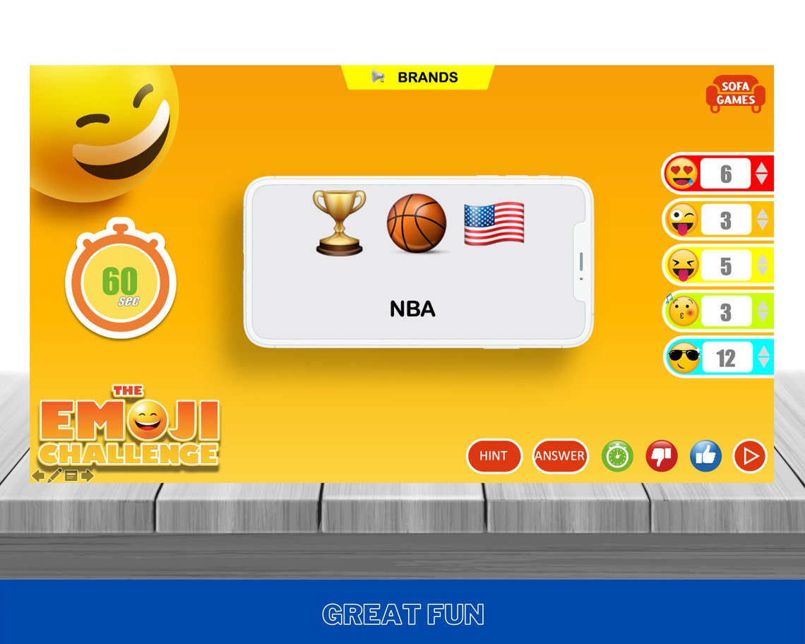 Emoji Challenge ORIGINAL Party Game Fun Virtual Quiz Perfect for ...