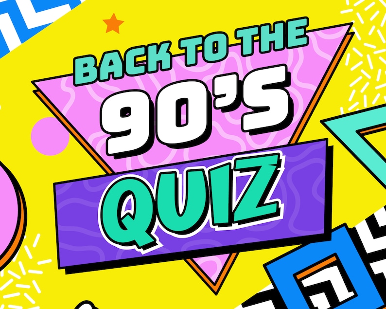 Back to the 90's Quiz | Party Game | 90s Game | 1990 Party Games | 1990 ...