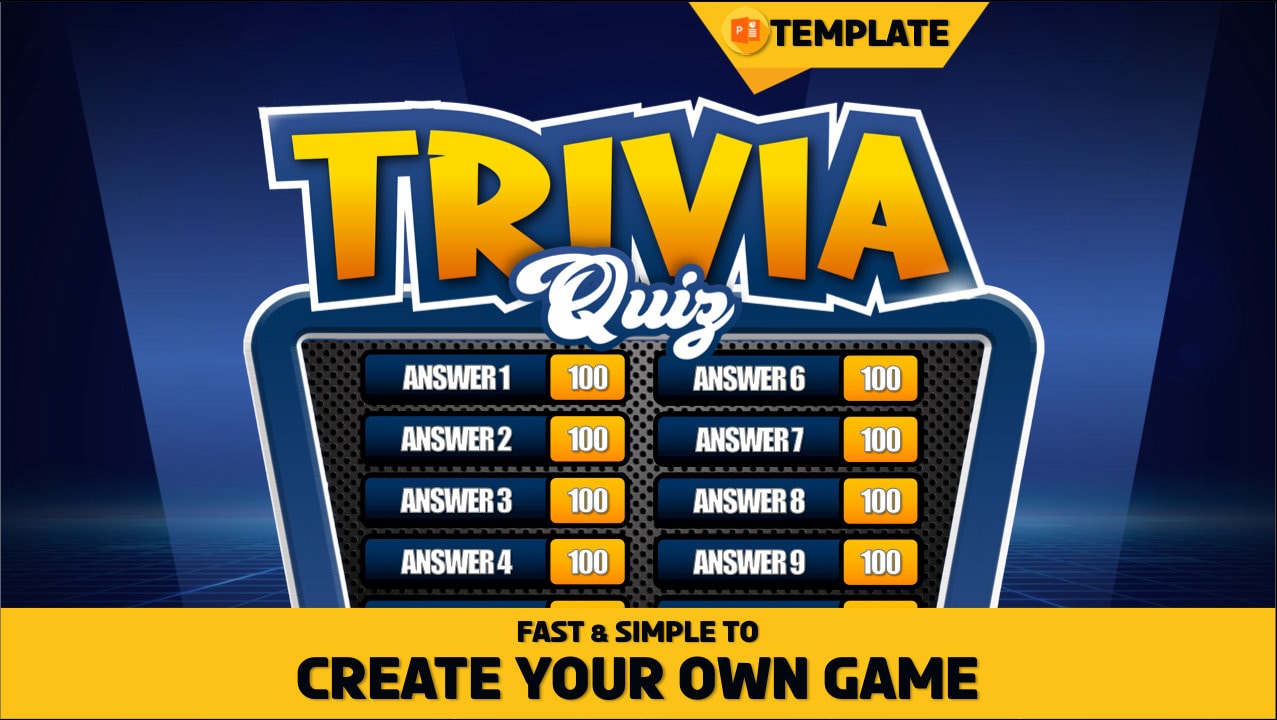 Trivia Quiz TEMPLATE Party Game Editable Family Feud Quiz Game I ...