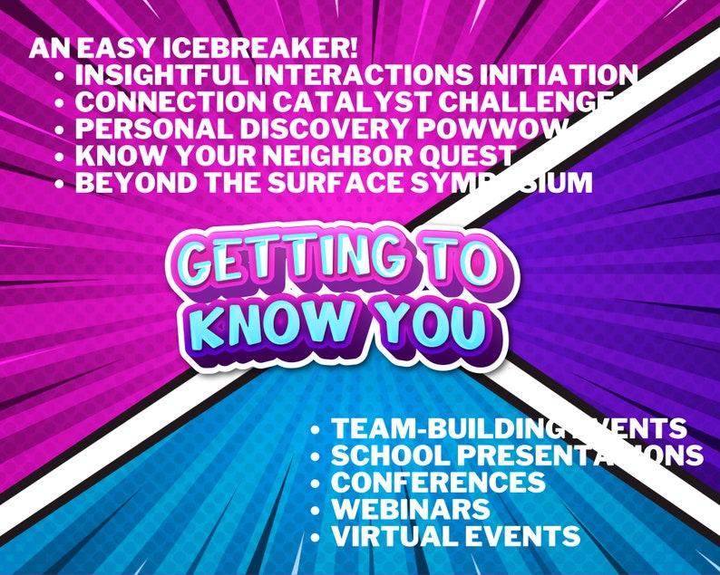 Getting to Know You - an EASY ICEBREAKER! Team-building | Virtual Event ...
