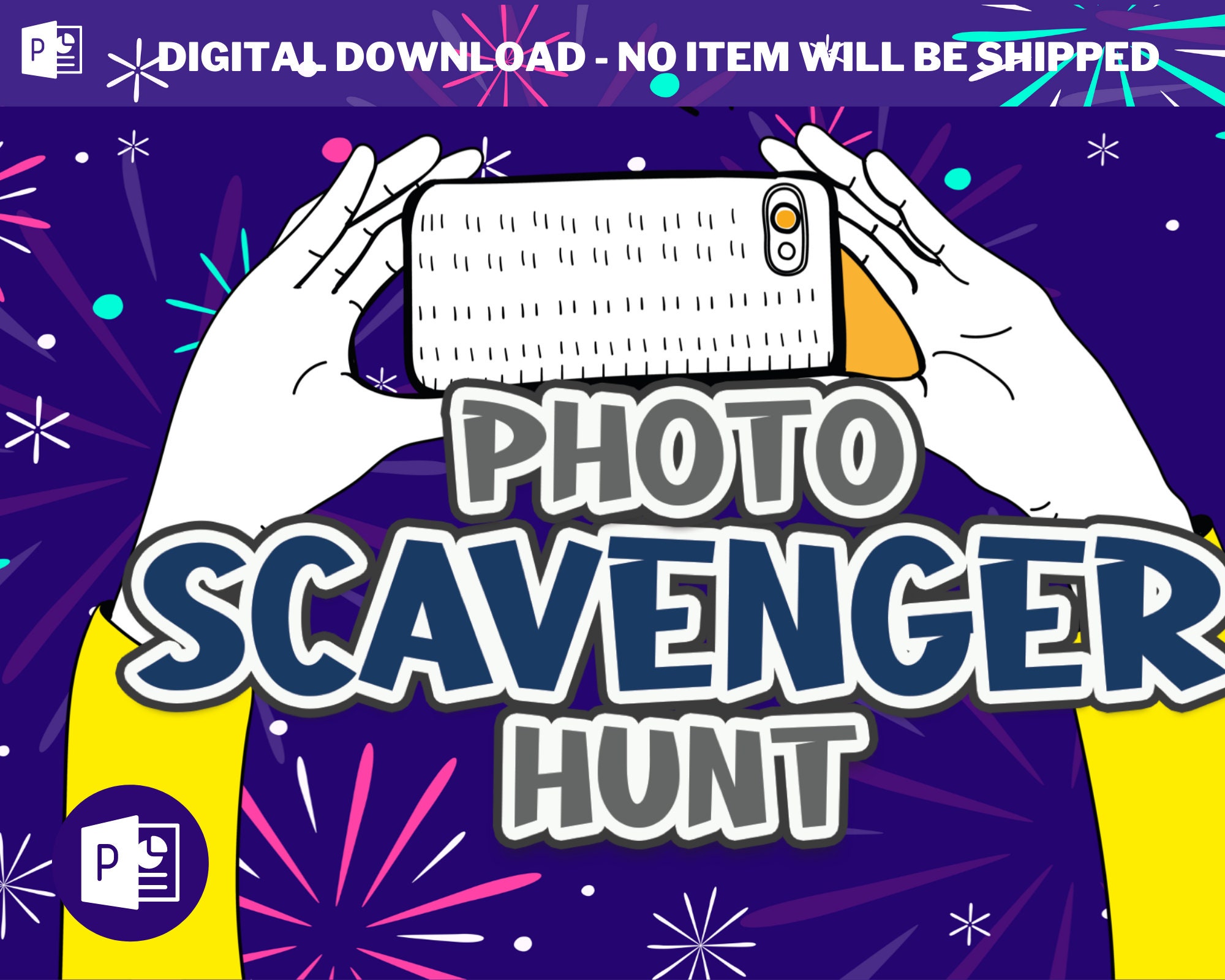 Photo Scavenger Hunt Powerpoint Game Party Game Family Party Game ...