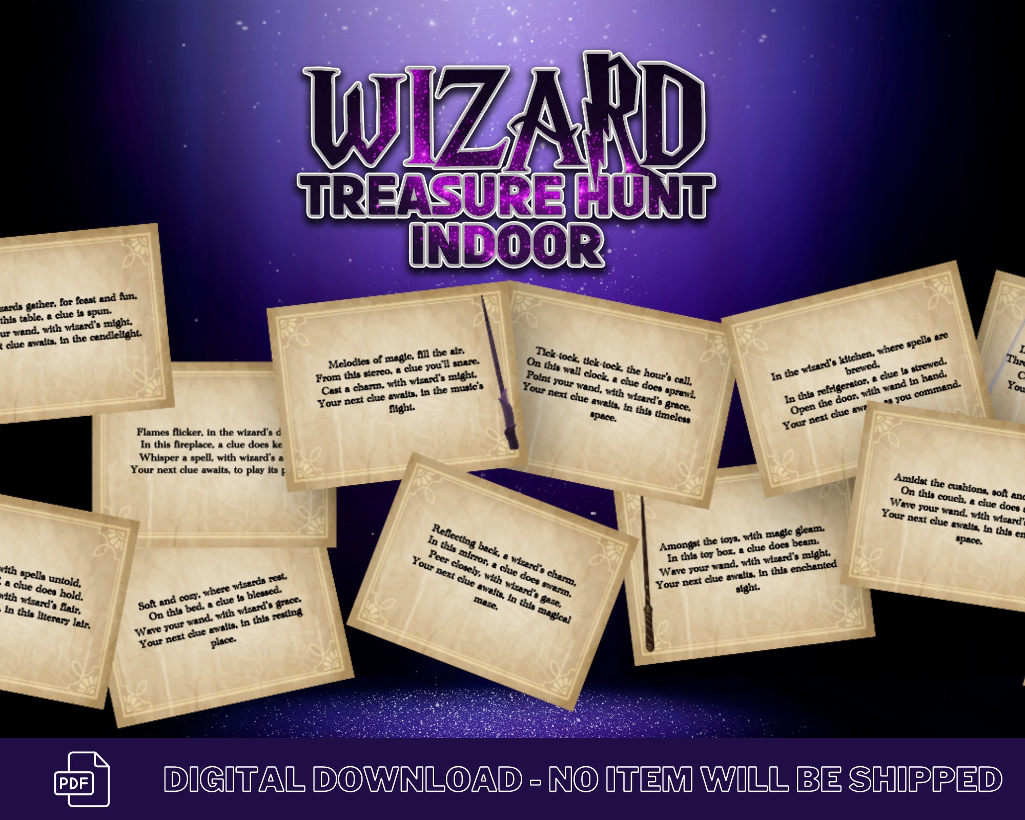 Wizard Treasure Hunt Indoor Magic Scavenger Hunt Indoor Game for Kids ...