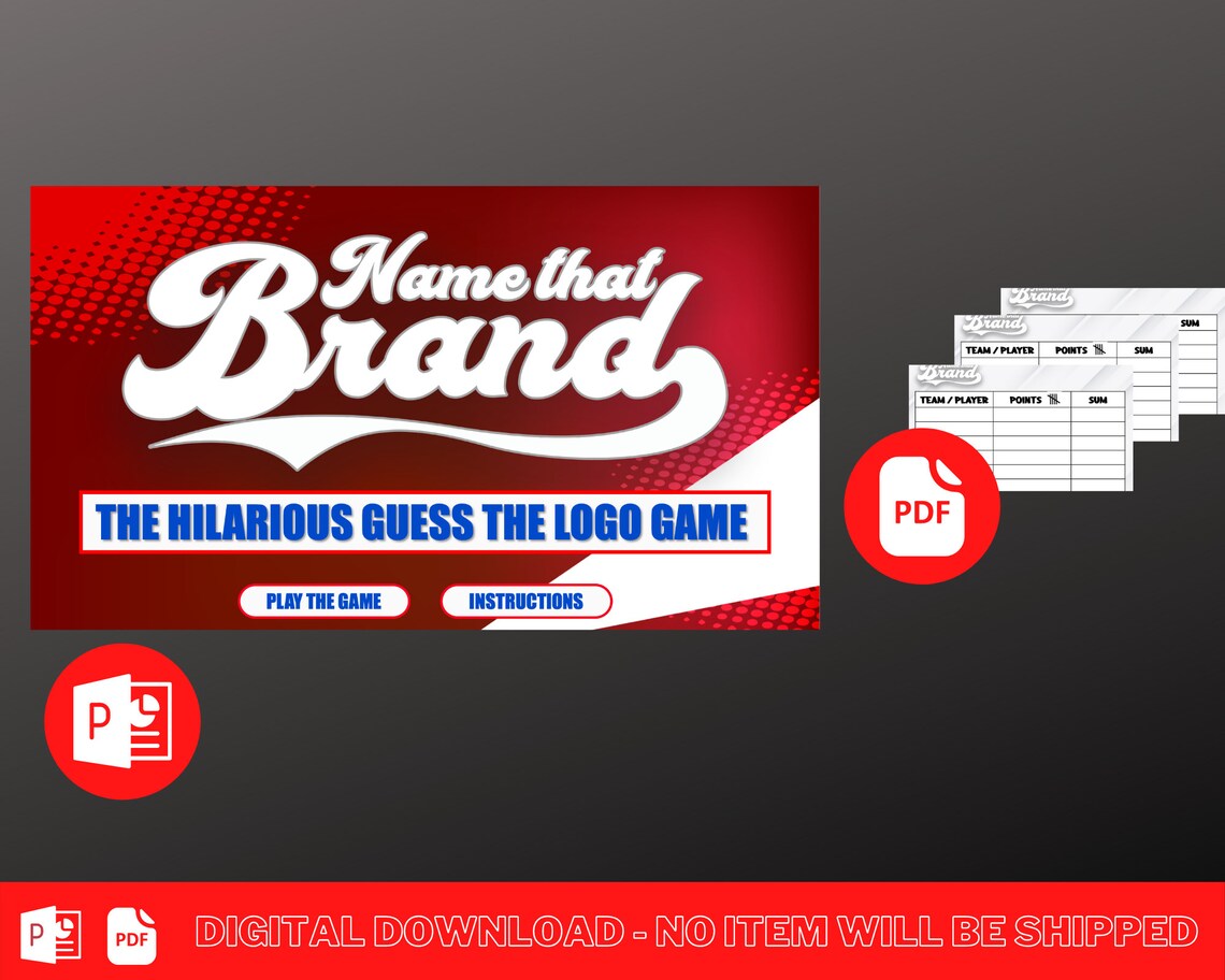 Name That Brand Slogan Edition Party Game Brand Quiz | Etsy