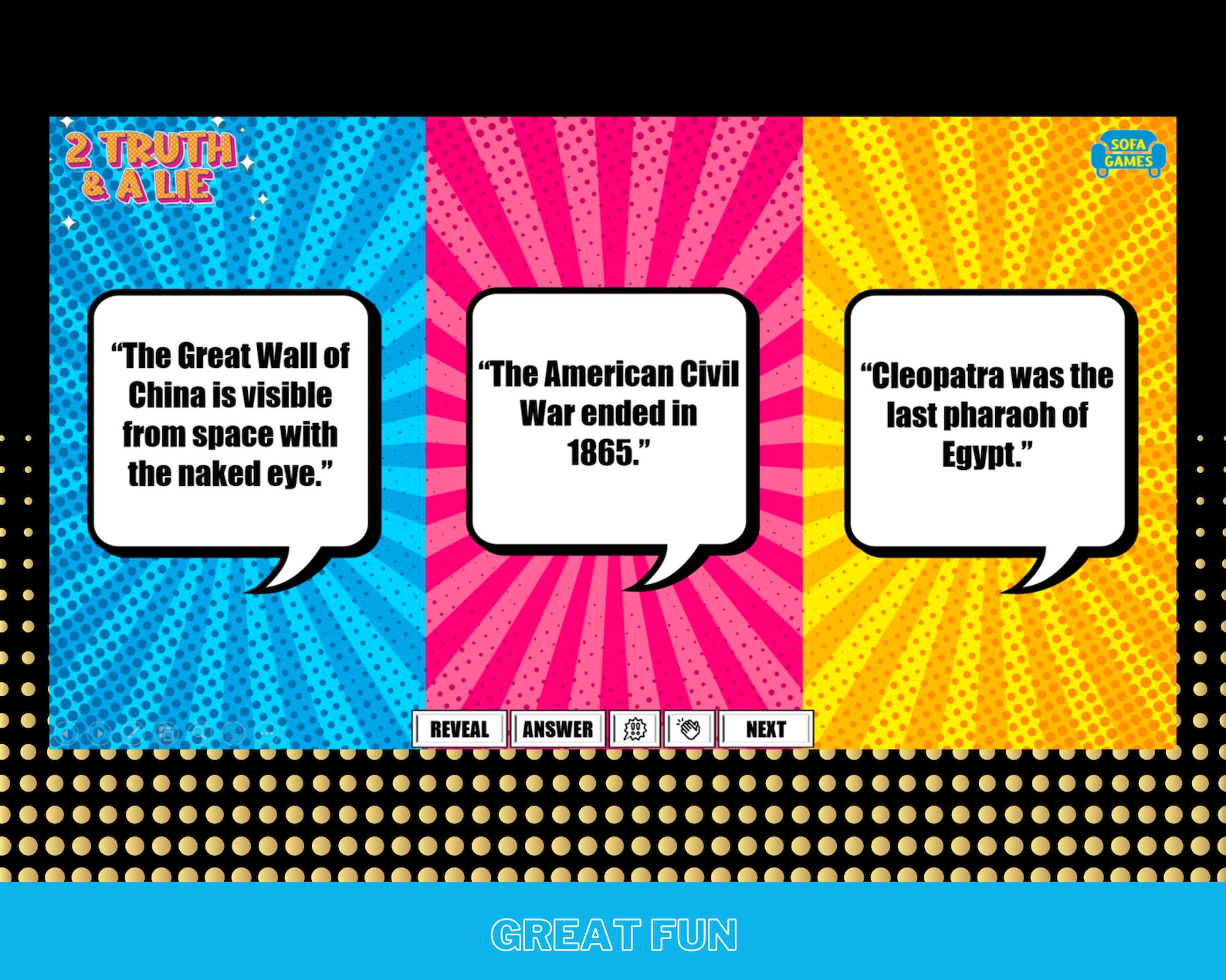 2 Truth and a Lie | Powerpoint Game | Pub Quiz | Party Game | Family ...