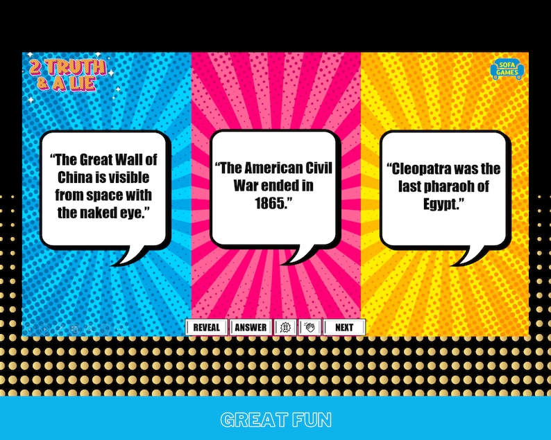 2 Truth and a Lie | Powerpoint Game | Pub Quiz | Party Game | Family ...