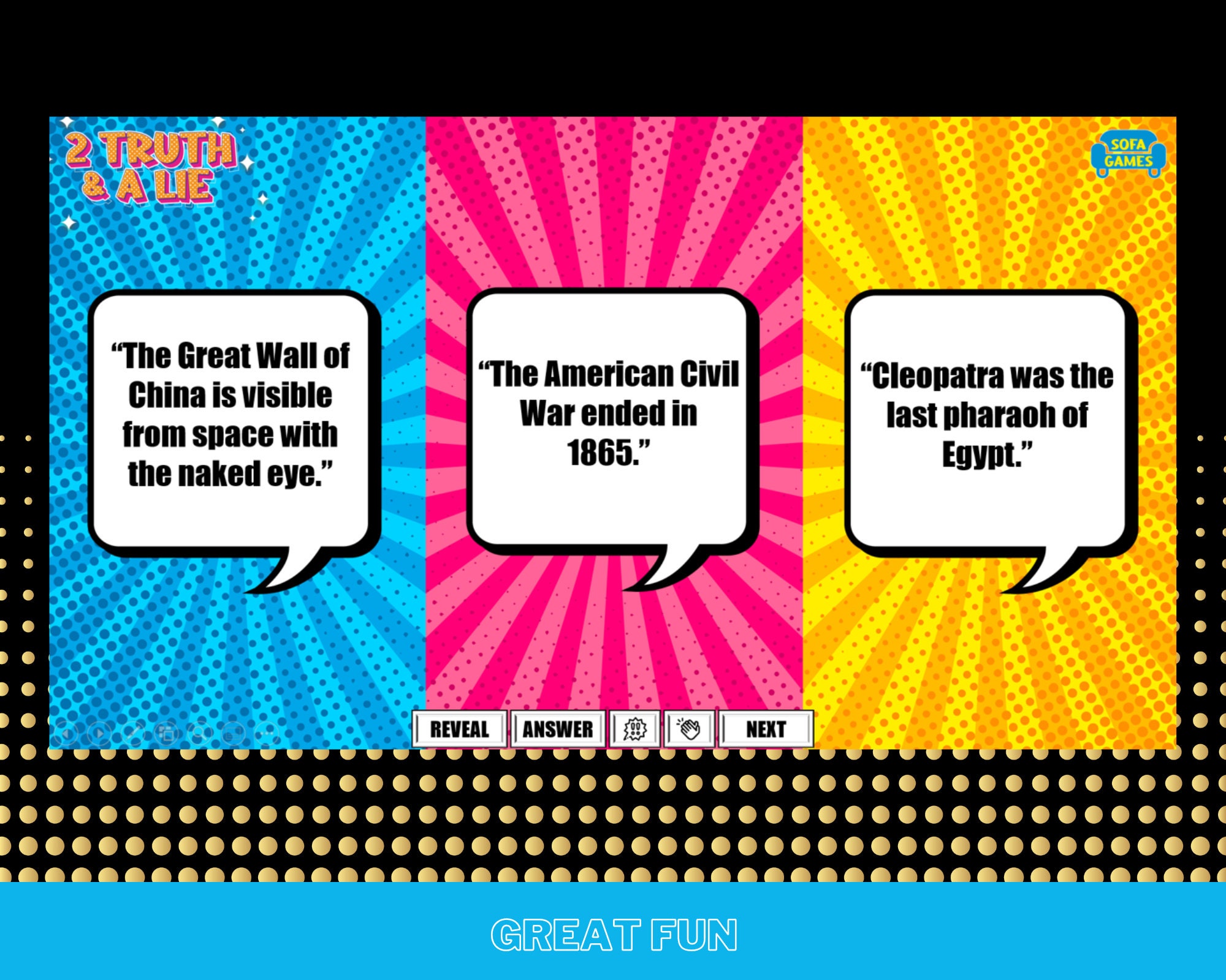 2 Truth and a Lie | Powerpoint Game | Pub Quiz | Party Game | Family ...